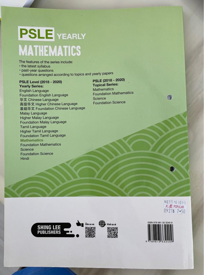 Yearly PSLE 2018 -2020 Math and English, Hobbies & Toys, Books ...