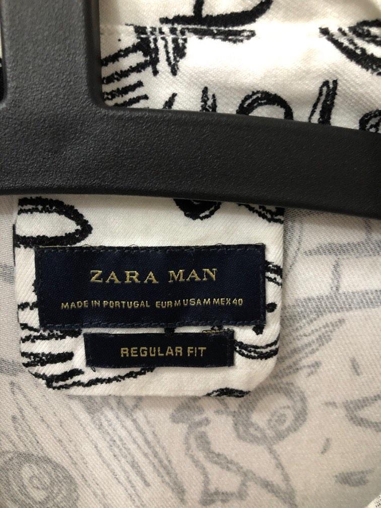 Zara graffiti print shirt, Men's Fashion, Tops & Sets, Formal Shirts on ...