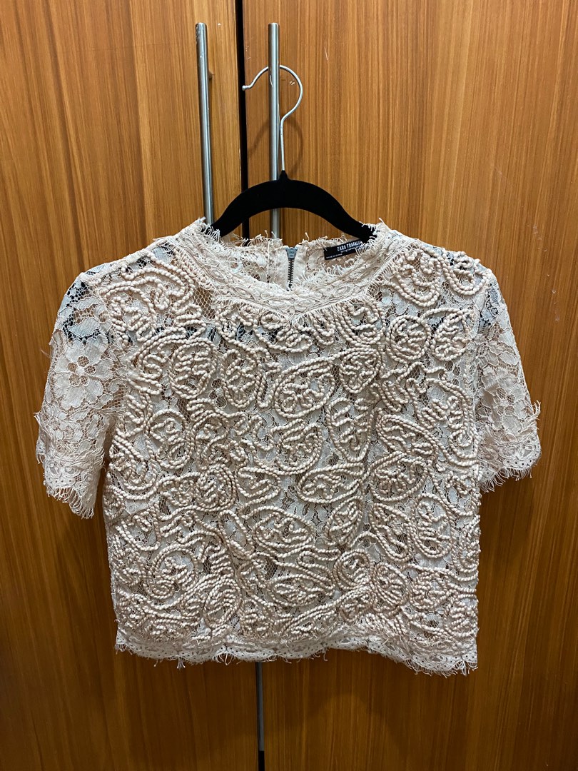 Zara lace blouse, Women's Fashion, Tops, Blouses on Carousell