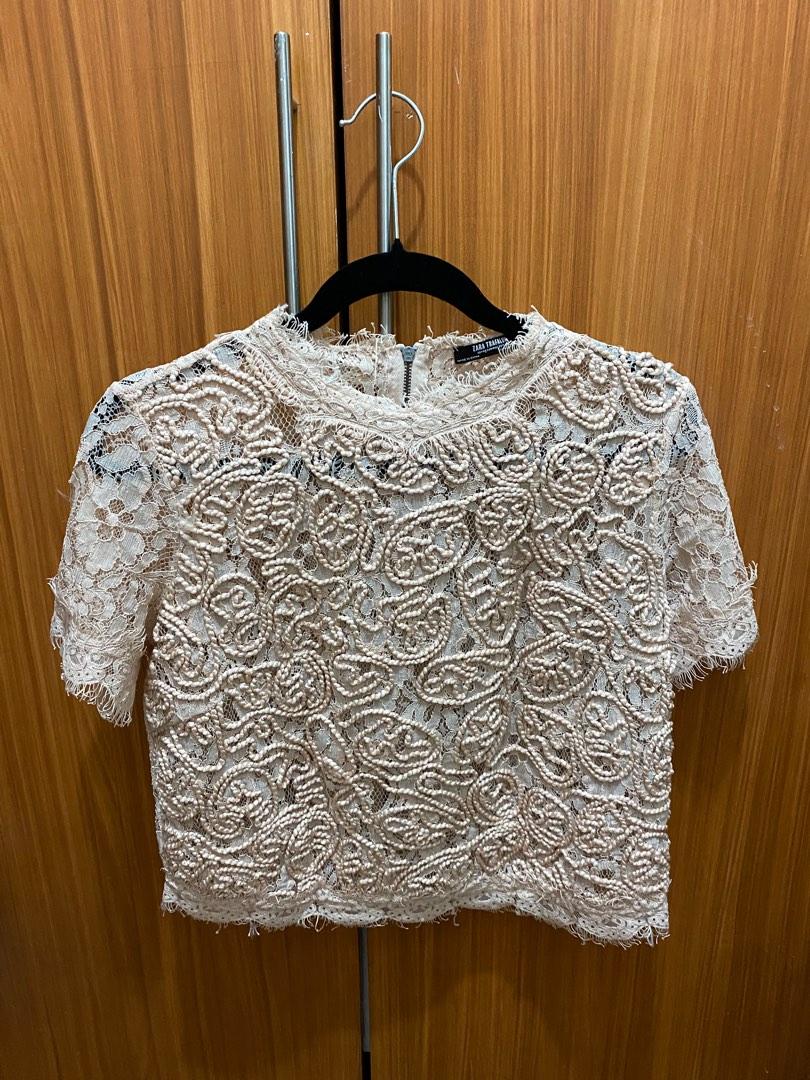 Zara lace blouse, Women's Fashion, Tops, Blouses on Carousell