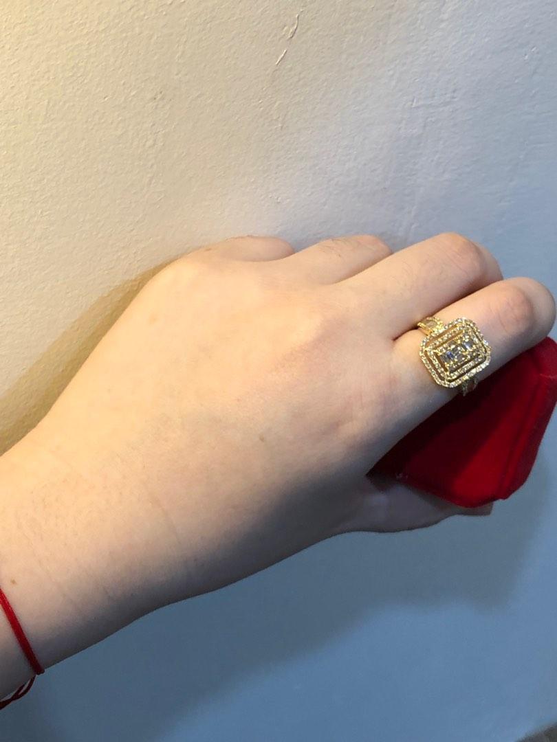 1 carat total diamond with certificate lady boss ring k18 gold size 9 ...