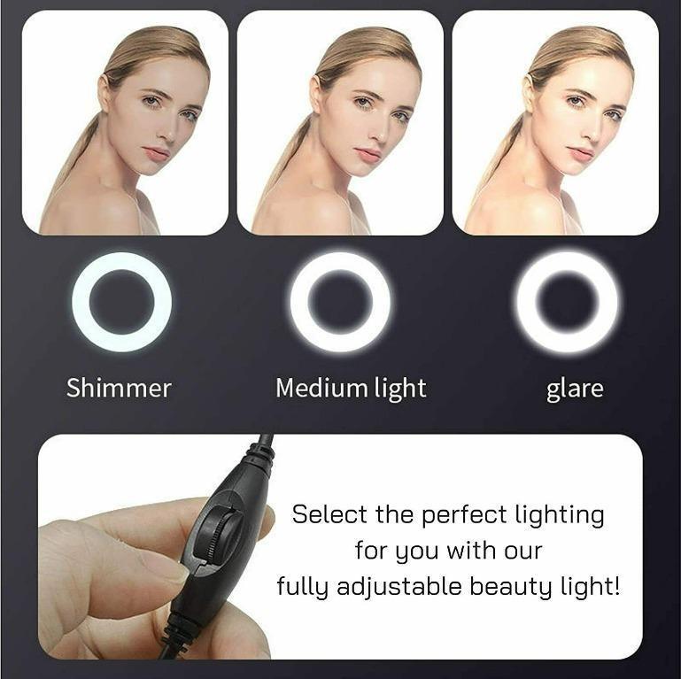 [524] 1080P Webcam with LED Ring Light Web Camera Auto Focus Adjustable ...