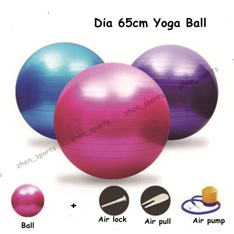 65cm Yoga Balance Ball with Air pump Exercise Ball Yoga ball Anti Burst ...