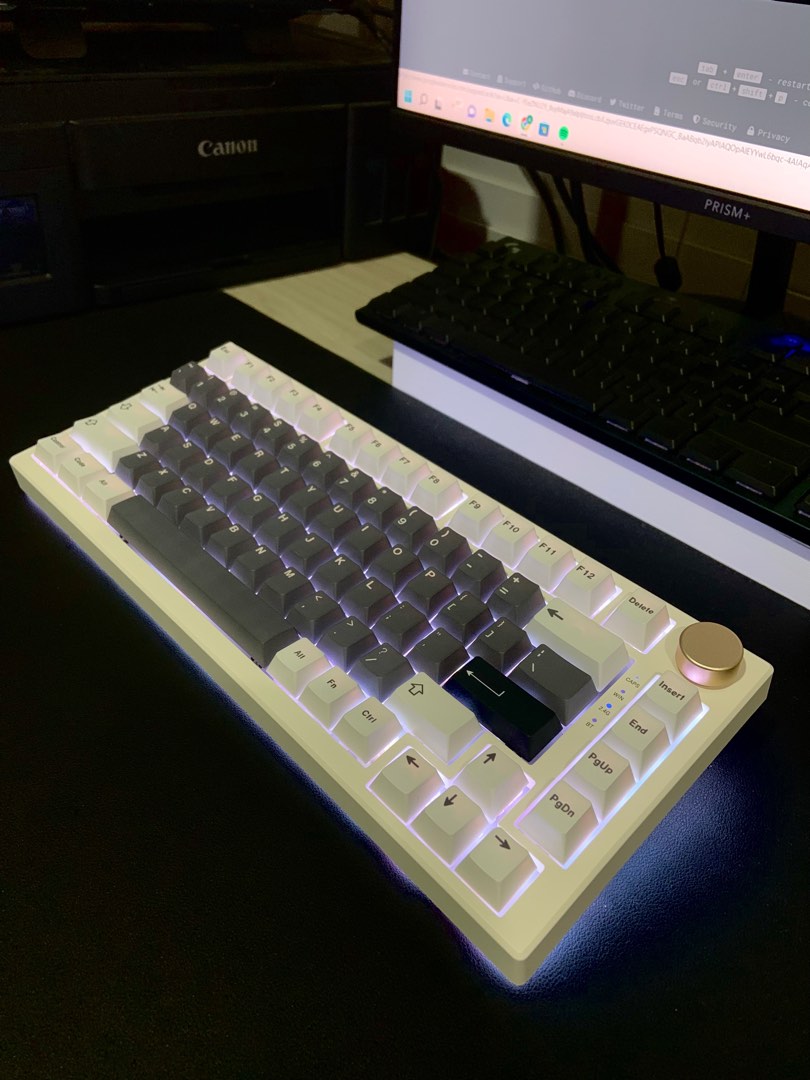 75% custom mechanical keyboard (Ash Grey Keycaps), Computers & Tech ...
