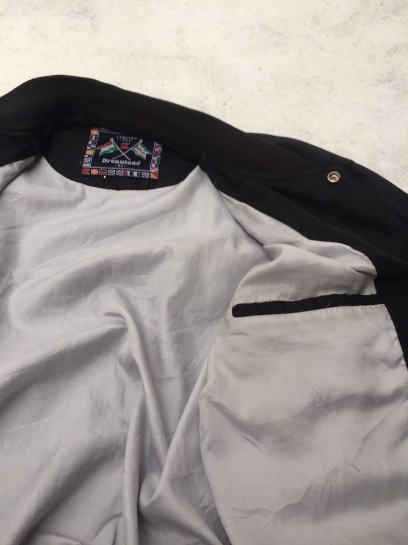 90s Brentano Italy Vintage Varsity Jacket, Fesyen Pria, Pakaian ...