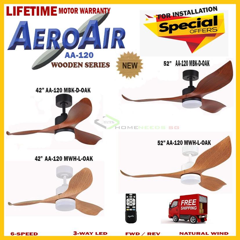 AERO AIR AA-120 Wooden Series 42 & 52 Inches Ceiling Fans | Remote With ...