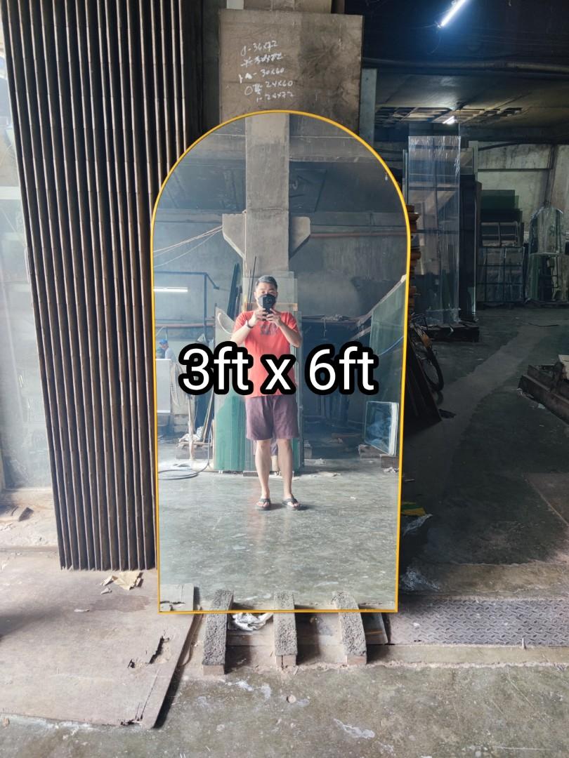 Arc Mirror with gold aluminum frame, Furniture & Home Living, Home ...