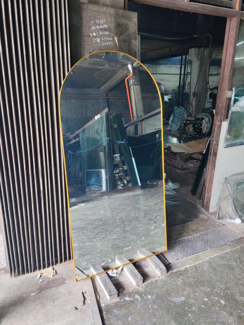 Arc Mirror with gold aluminum frame, Furniture & Home Living, Home ...
