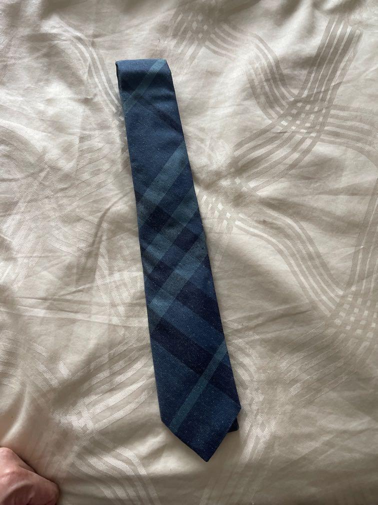 Authentic Burberry blue checkered tie, Men's Fashion, Watches ...