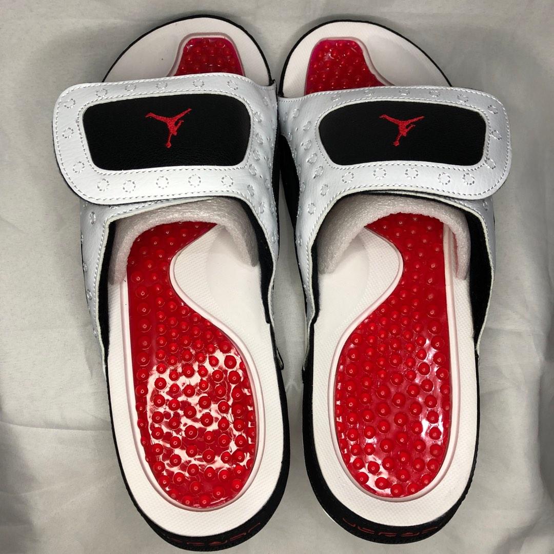 AUTHENTIC Jordan hydro 13 retro slider RARE WHITE/TRUE RED original ...