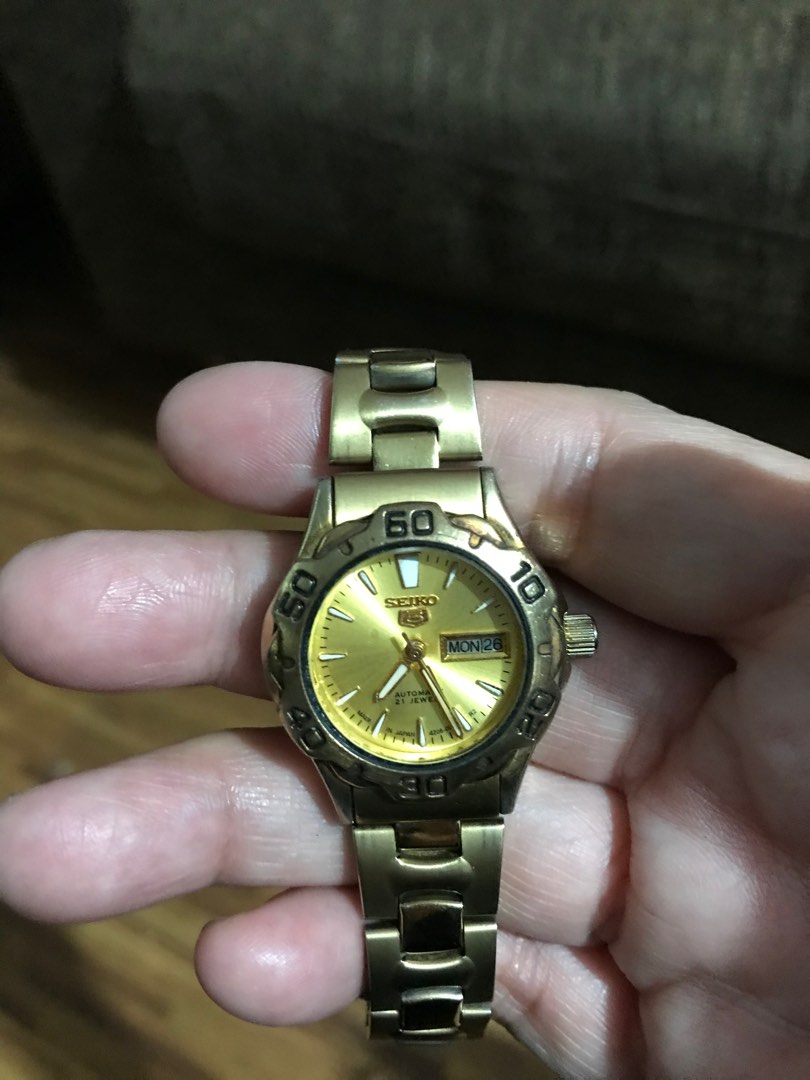 Authentic Seiko 5 Automatic Ladies Watch 21Jewels, Women's Fashion ...