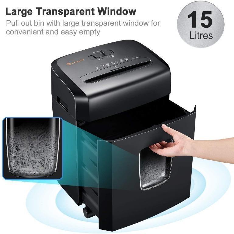 Bonsaii Heavy Duty Cross-Cut Paper Shredder, 10-Sheet Shredder for Home ...