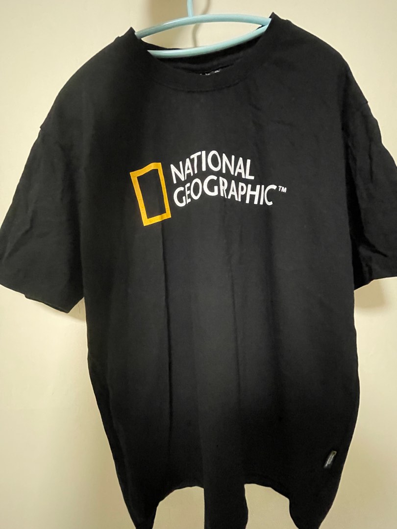 [BRAND NEW] National Geographic Black Oversized T-Shirt - XL Size, Men ...