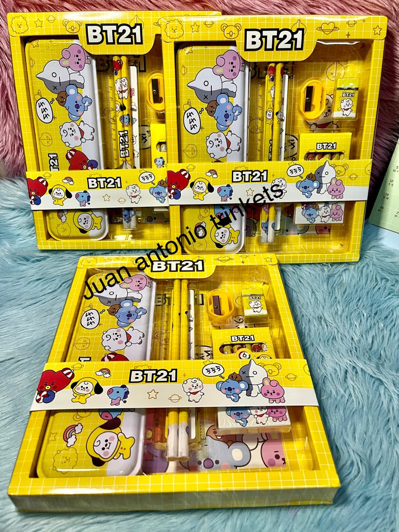 BT21 Stationery Pencil Case Set, Hobbies & Toys, Stationary & Craft ...