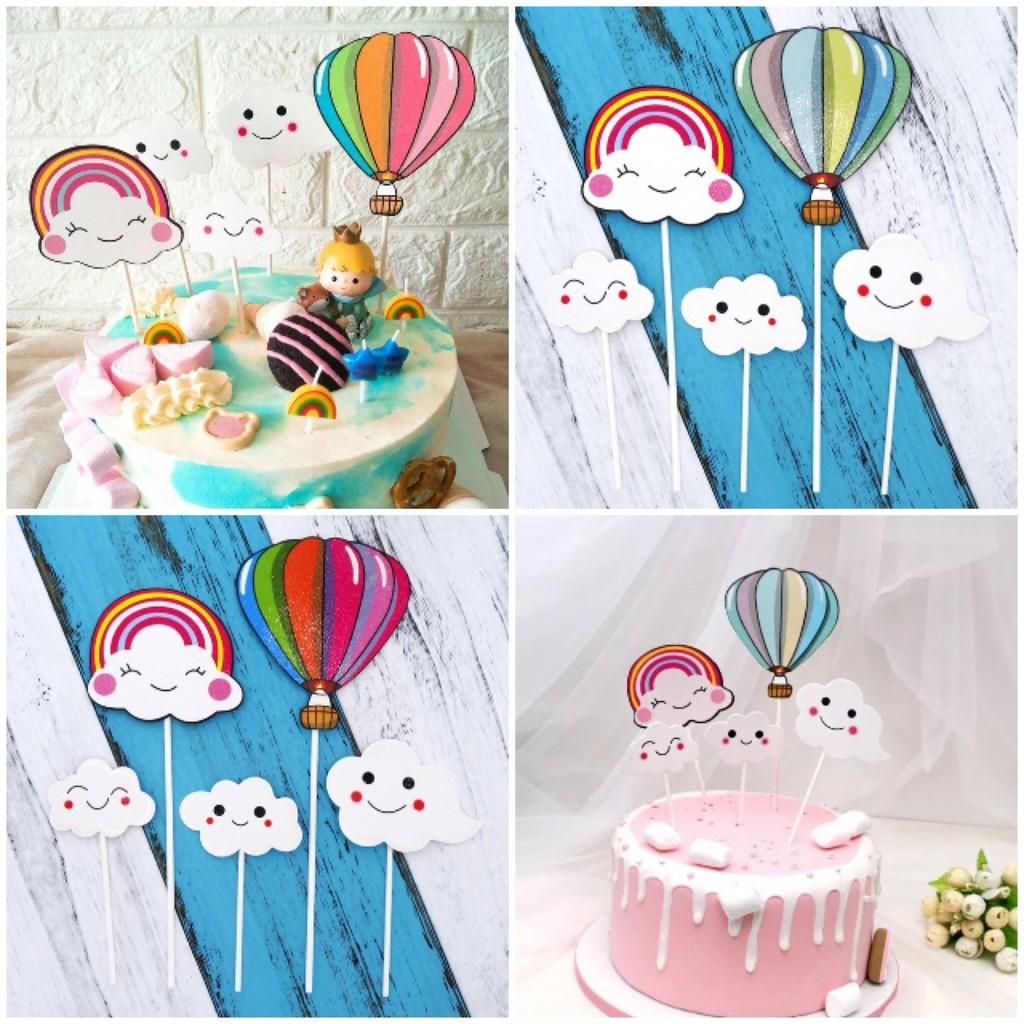 Cake Topper Hot Air Balloon Theme, Hobbies & Toys, Stationery & Craft ...