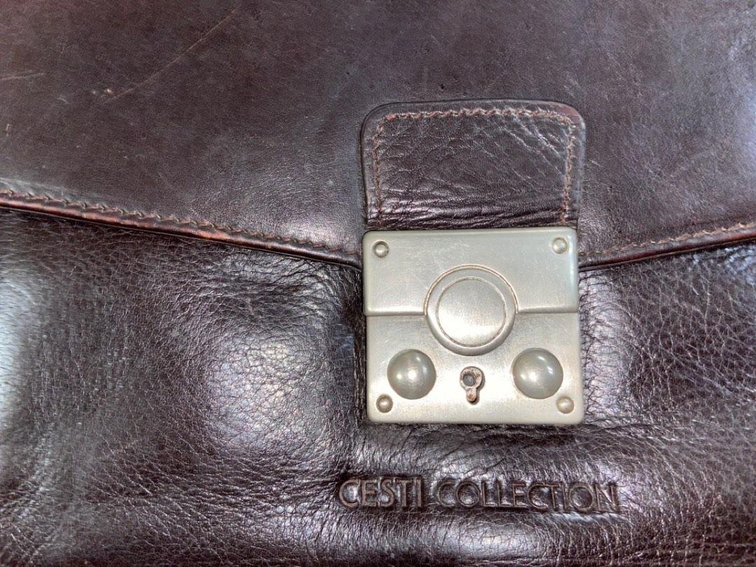 CESTI COLLECTION Brown Leather Clutch Bag, Men's Fashion, Bags, Belt ...