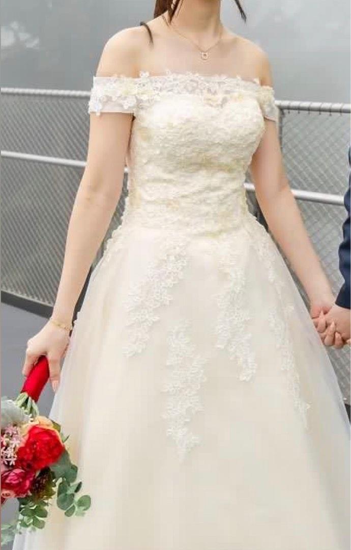 Champagne gown by Fleur Dsign, Women's Fashion, Dresses & Sets, Evening ...