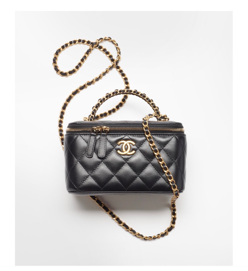 chanel 長盒子 22k vanity case black, 名牌, 手袋及銀包 - Carousell