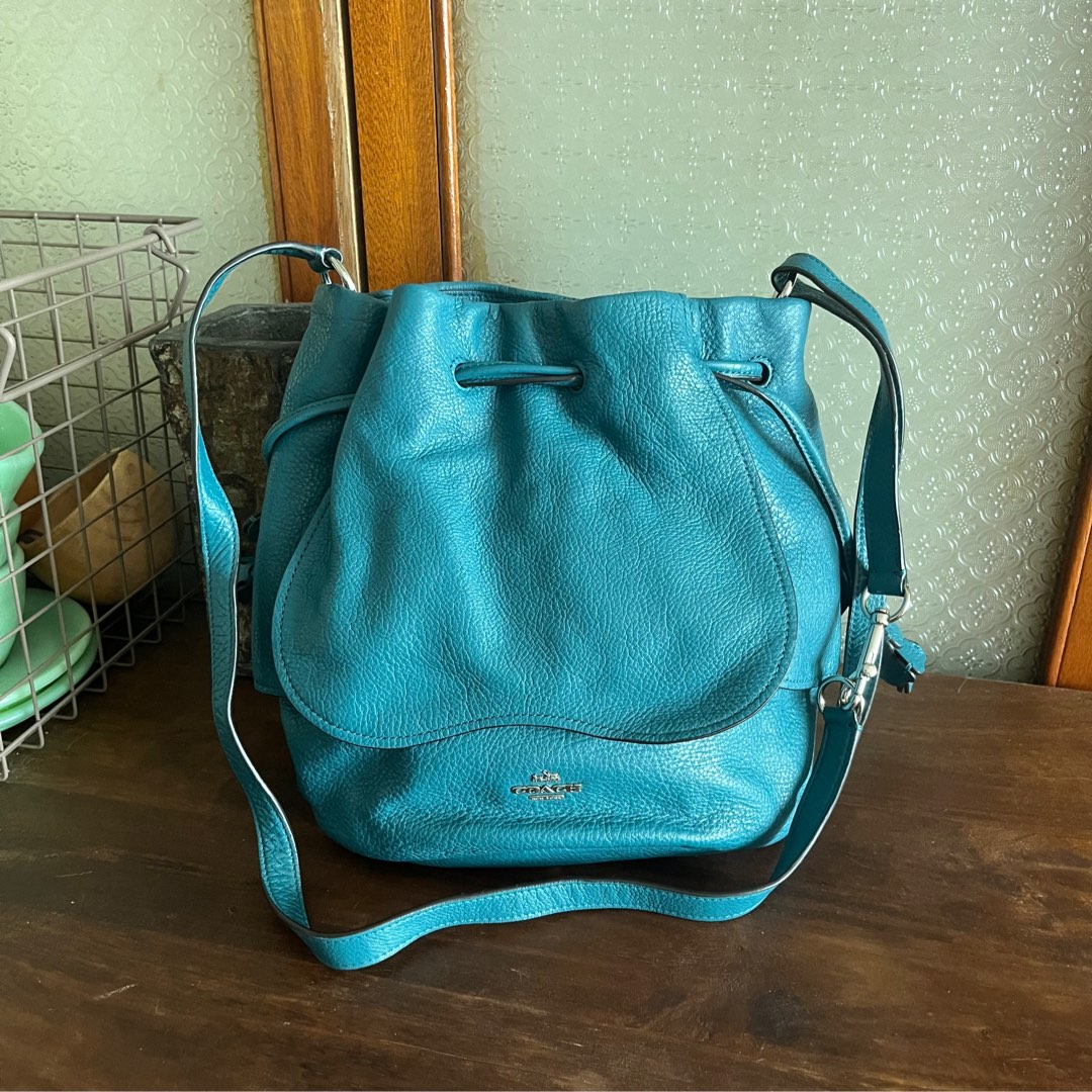 Coach classic vintage leather bucket crossbody shoulder bag經典中古復古絕版真皮實用 ...