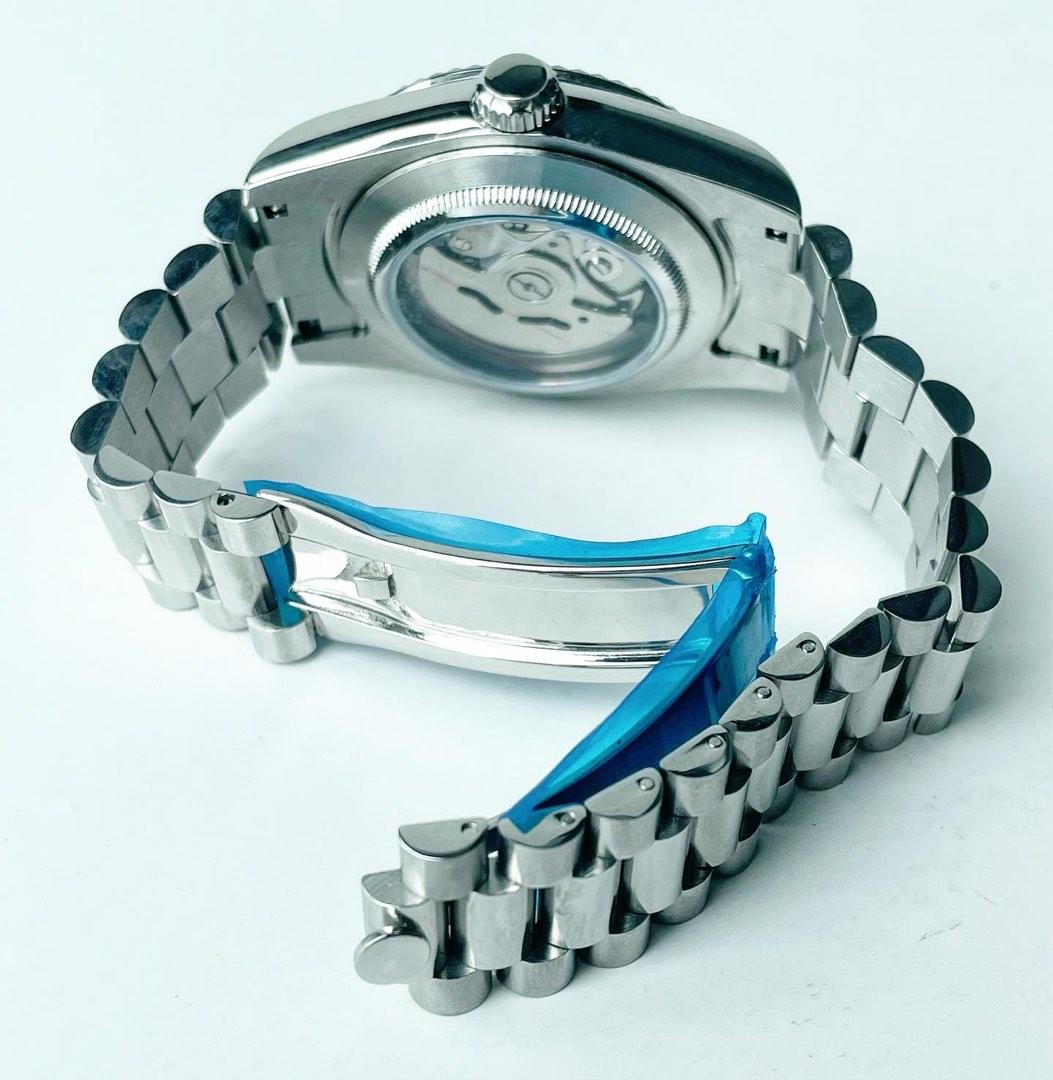 Custom Seiko Mod 39mm Ice Blue Fluted Roman DateJust President ...