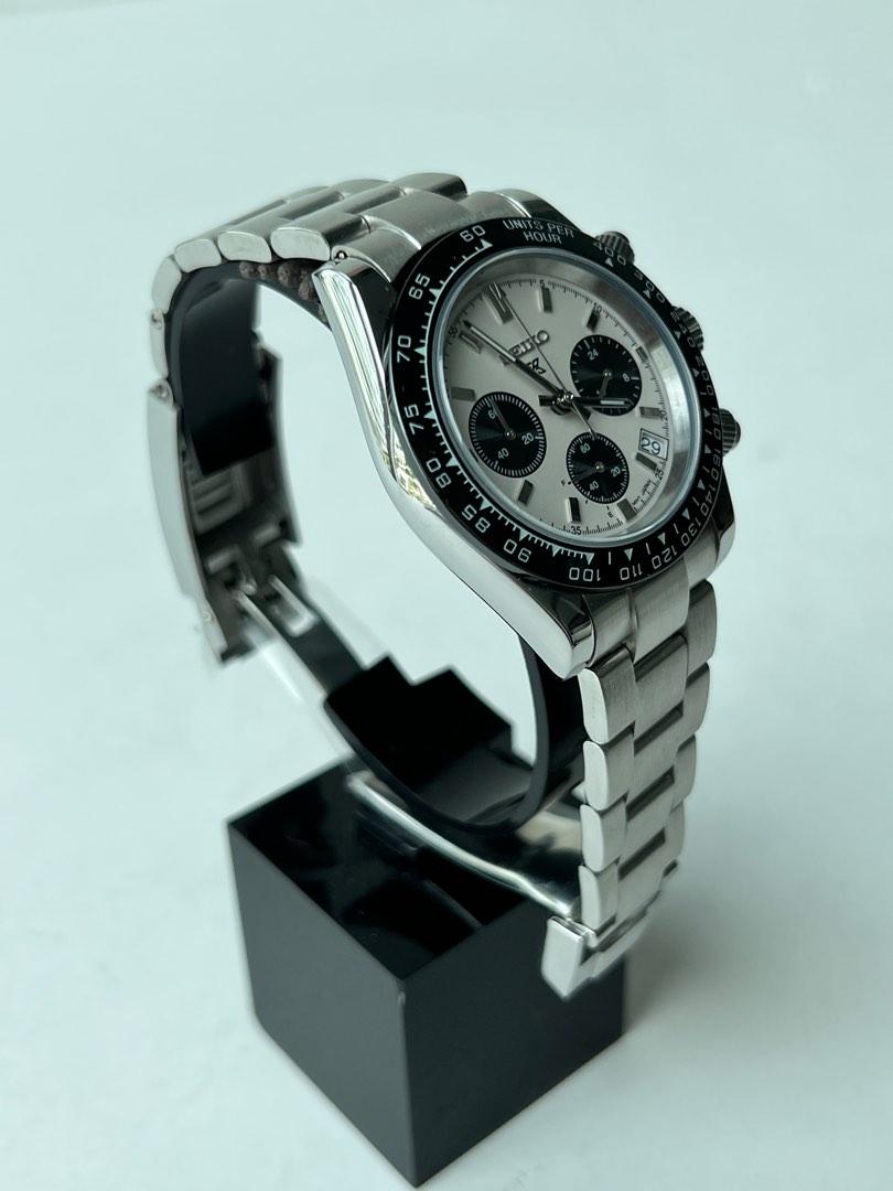 Custom Seiko Mod SpeedTimer Quartz Chronograph Panda, Men's Fashion ...