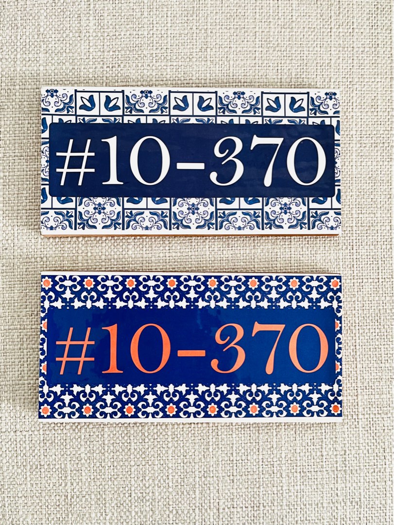Custom unit number on tiles (door unit signage, home decor) - 4 designs ...
