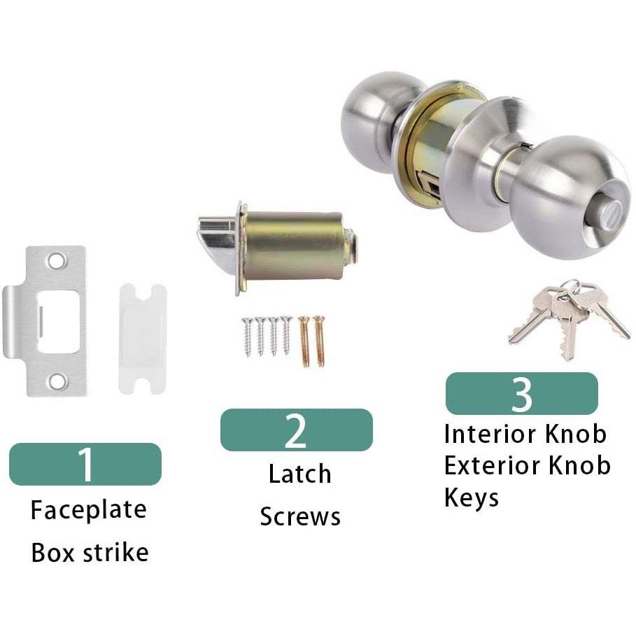 Cylindrical Round Door Lock / Bedroom Door Lock / HDB Lock / BTO Room ...