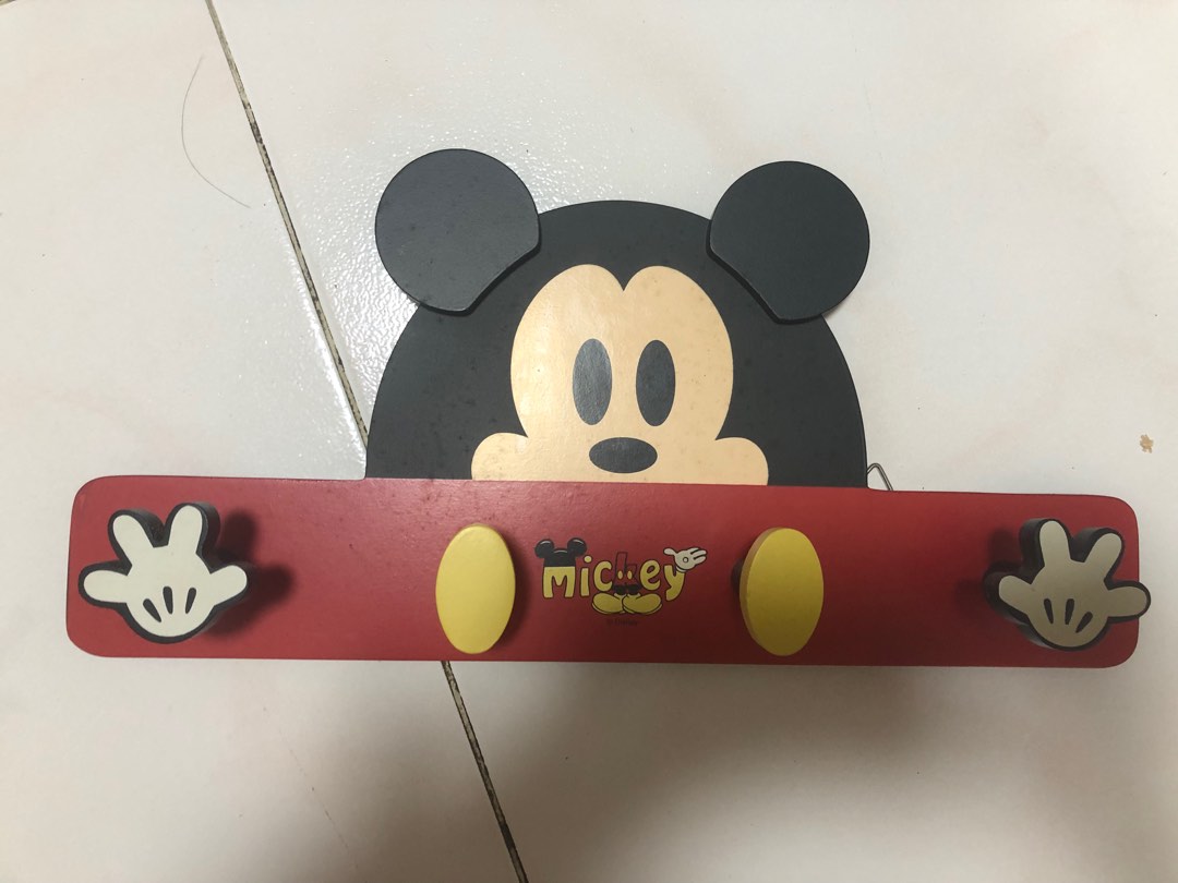 Disney Mickey Mouse Wooden Hanger, Furniture & Home Living, Home Decor ...