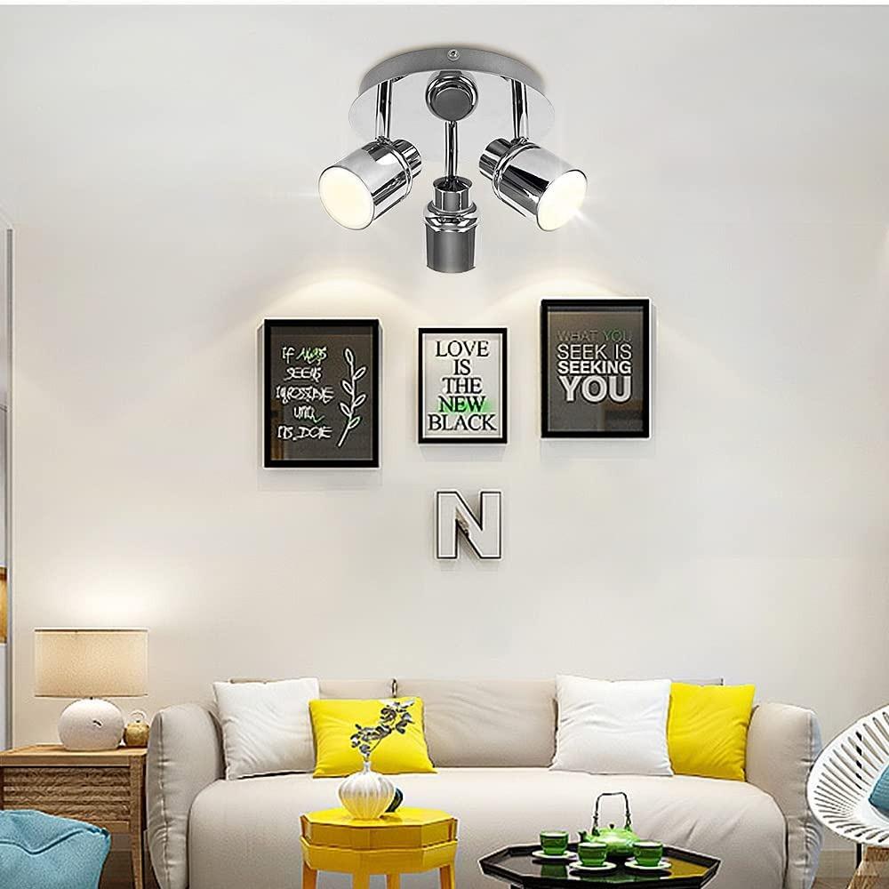 DLLT Modern 3-Light Multi-Directional Ceiling Fixture, Adjustable Round ...