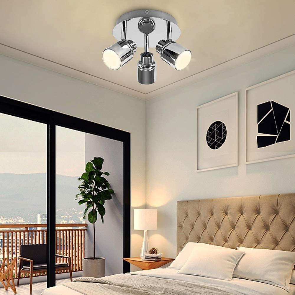 DLLT Modern 3-Light Multi-Directional Ceiling Fixture, Adjustable Round ...