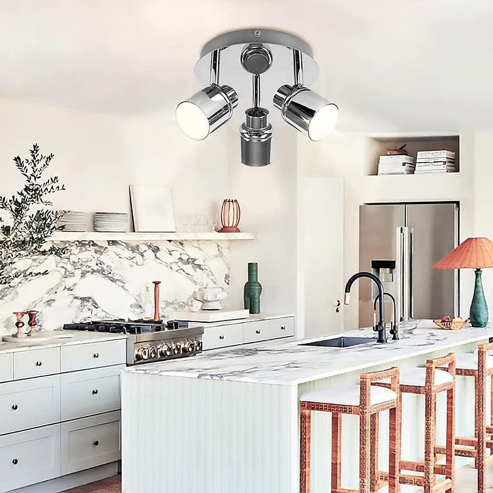 DLLT Modern 3-Light Multi-Directional Ceiling Fixture, Adjustable Round ...