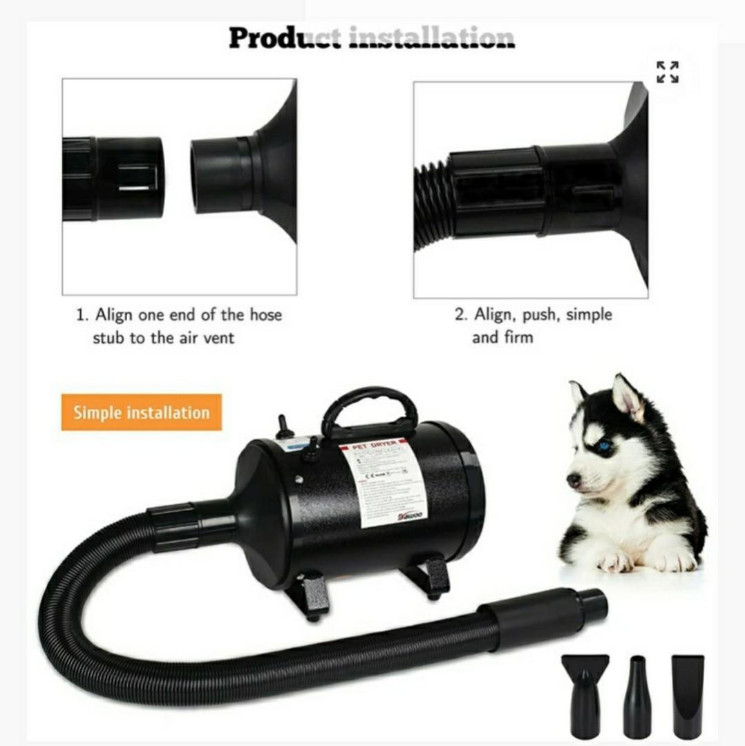 Dog cat hot air blower powerful air dryer variable speed setting 2600W ...