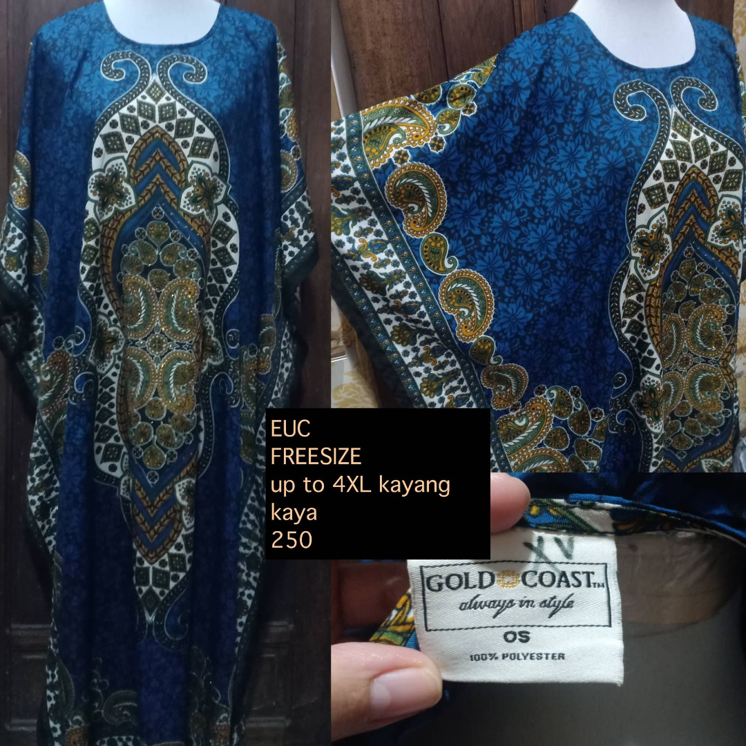 Donya Maxi Dress (Blue Floral Kaftan), Women's Fashion, Dresses & Sets ...