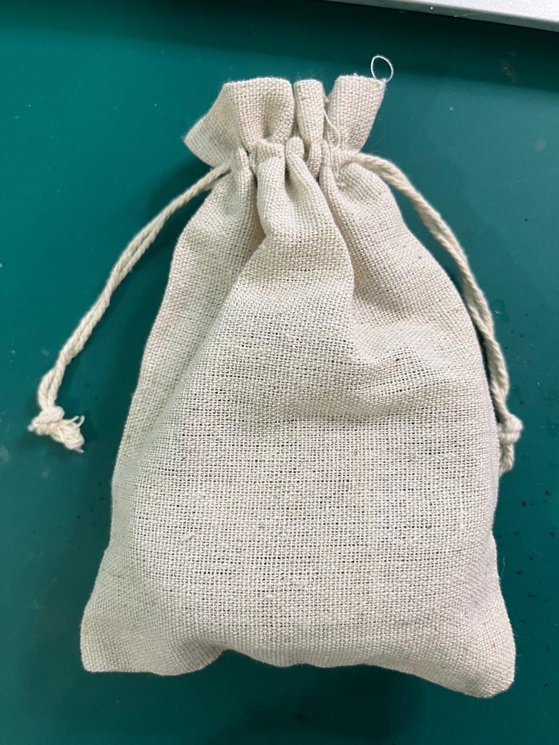 Draw String Pouch Cotton Linen Printed Design 13x17cm Gift Pack ...
