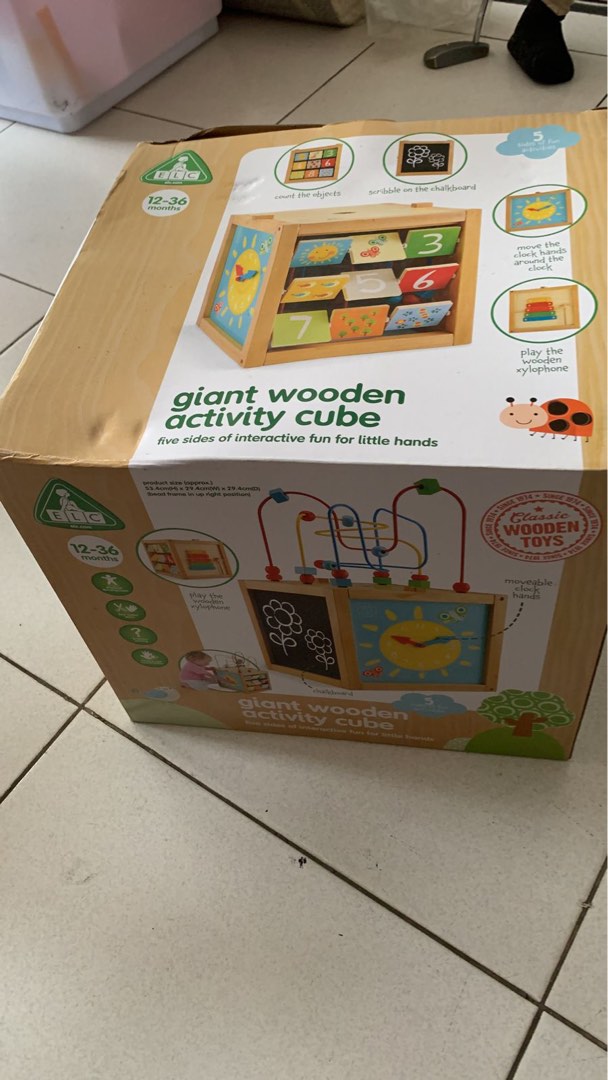 ELC GIANT Wooden activity cube NEW, Bayi & Anak, Mainan & Baby Walker ...