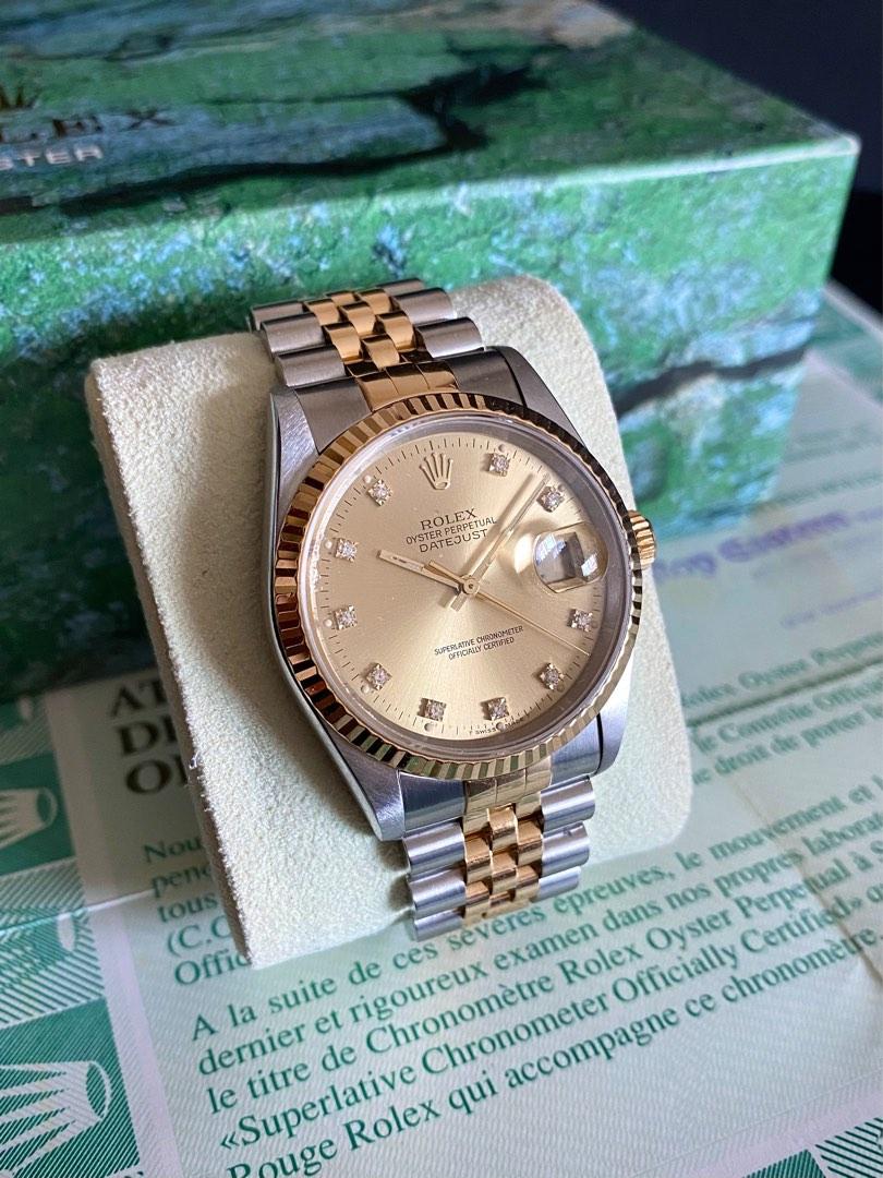 *Full complete set* Rolex Oyster Perpetual Datejust 36mm champagne ...
