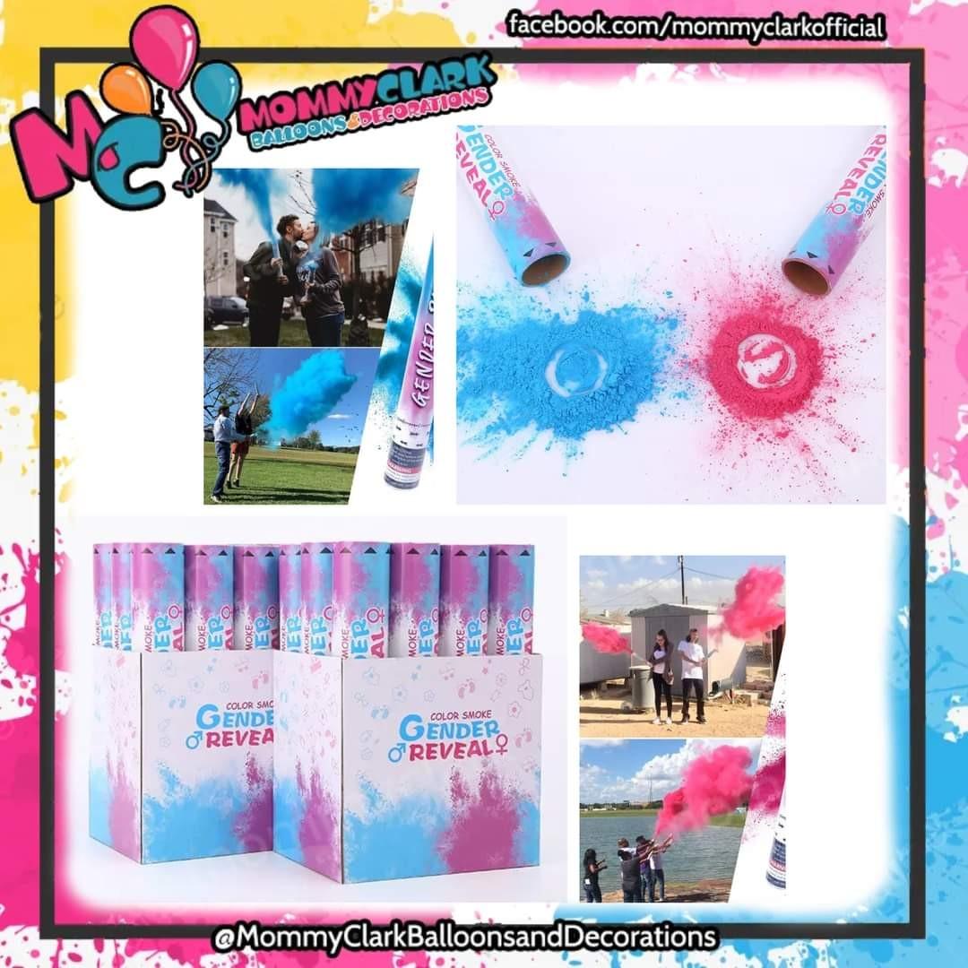 Gender Reveal Smoke Poppers / Pink and Blue Powder Poppers, Hobbies ...