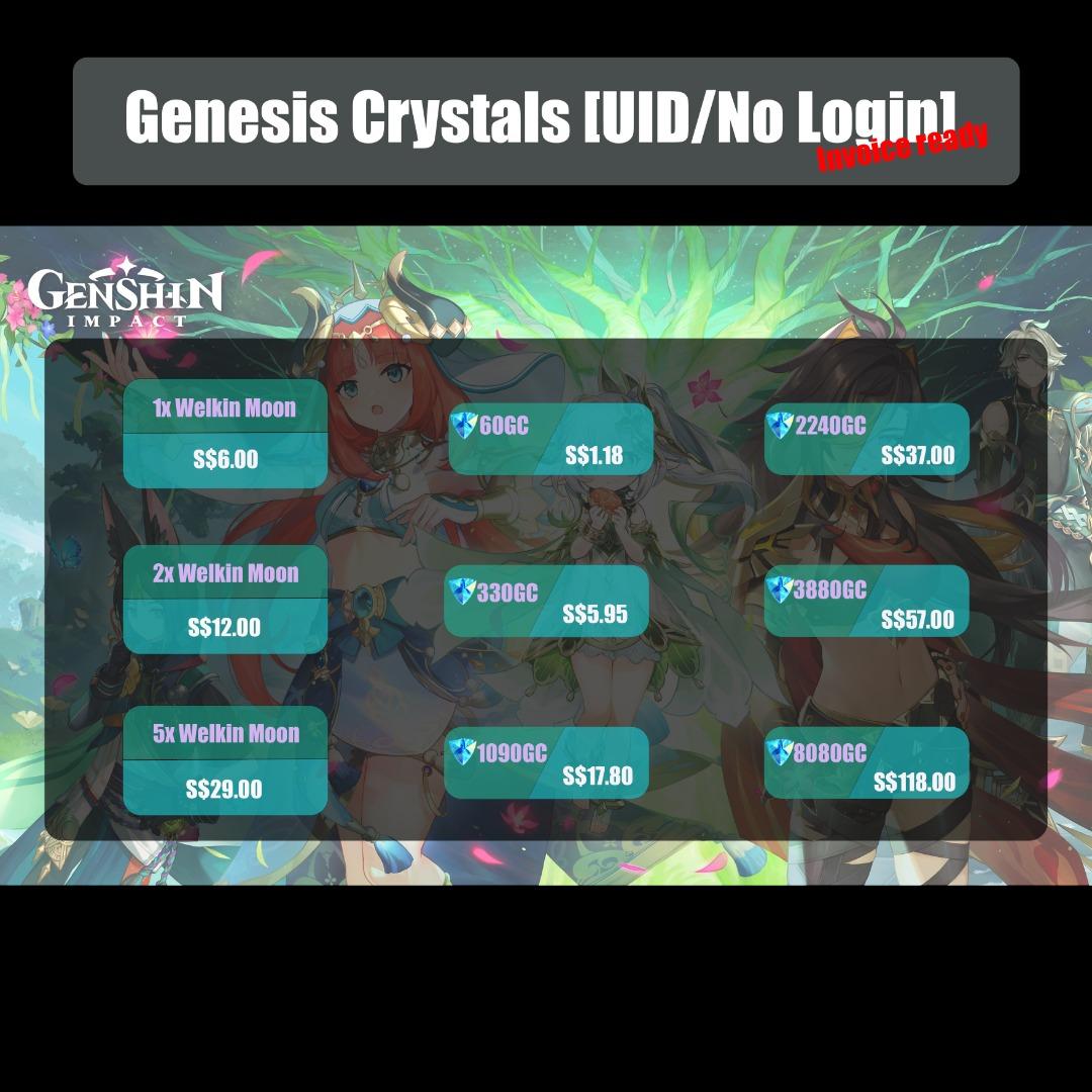 [GENSHIN] | Genshin Impact Genesis Crystals UID top-Up | Welkin Moon ...