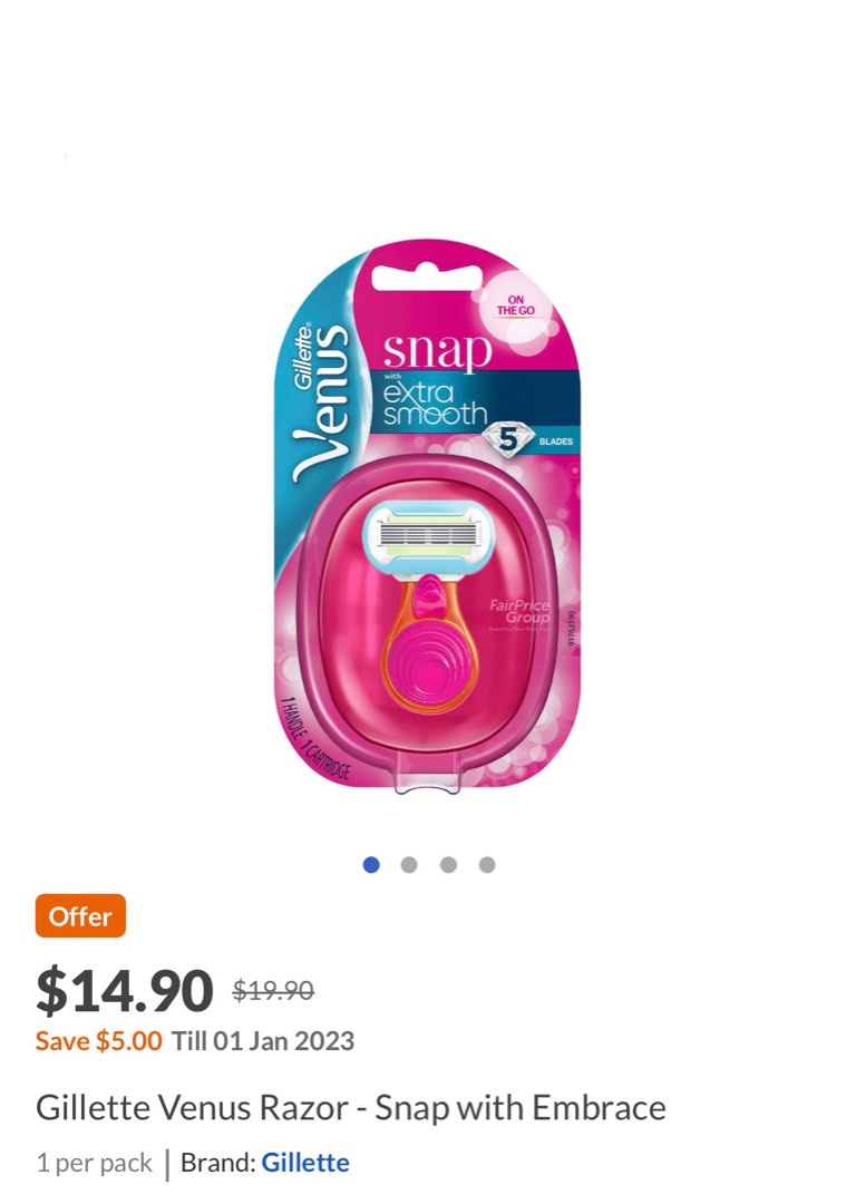 Gillette Venus Snap with extra smooth, Beauty & Personal Care, Sanitary ...