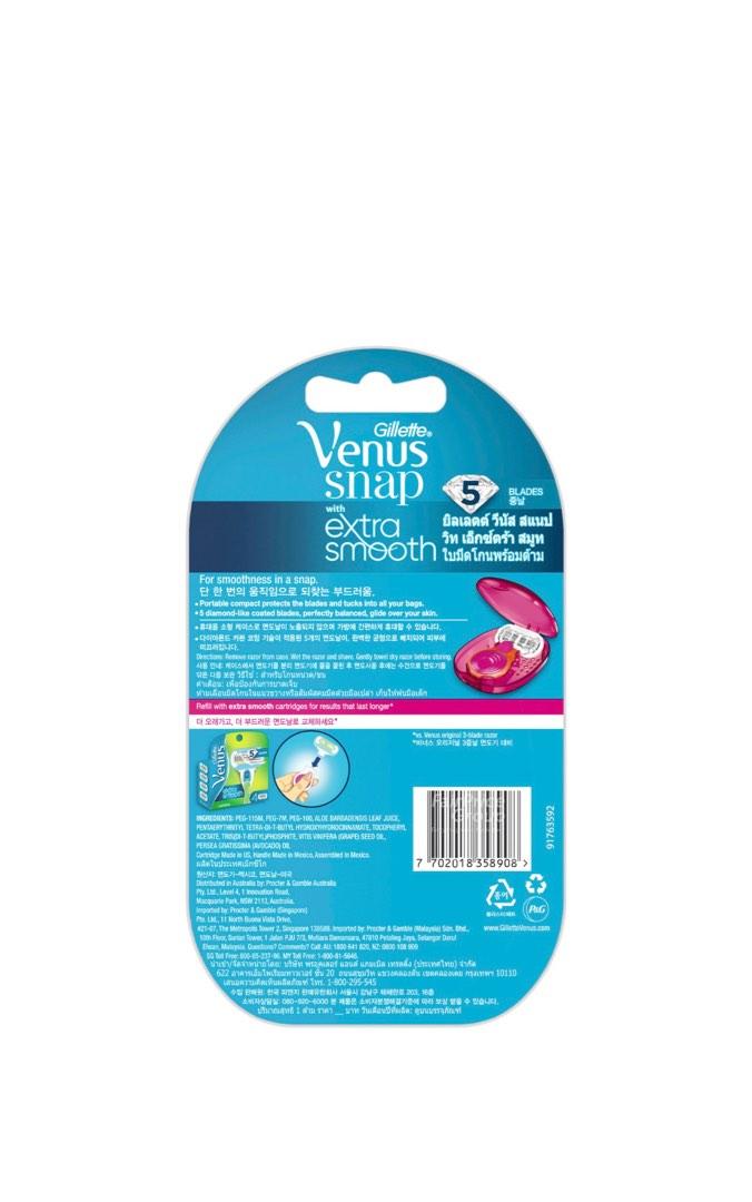 Gillette Venus Snap with extra smooth, Beauty & Personal Care, Sanitary ...