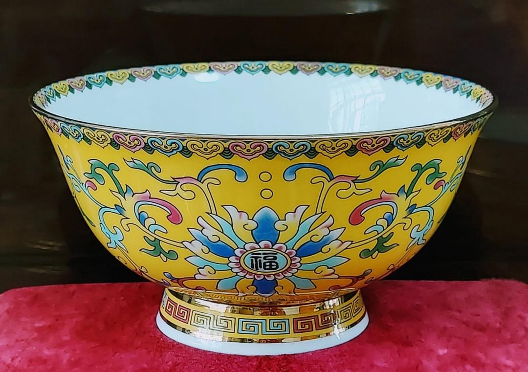 Golden Trim Bone China Enamel Dinner Set, Furniture & Home Living ...