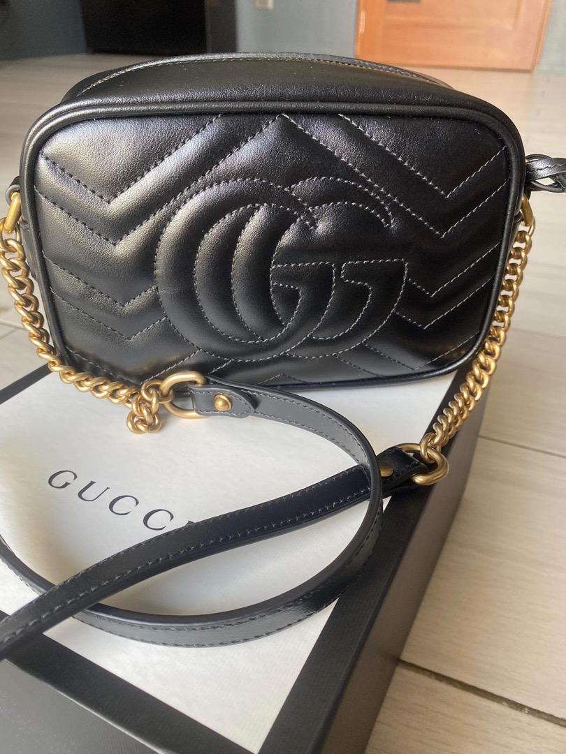 Gucci mini marmont camera bag, Luxury, Bags & Wallets on Carousell