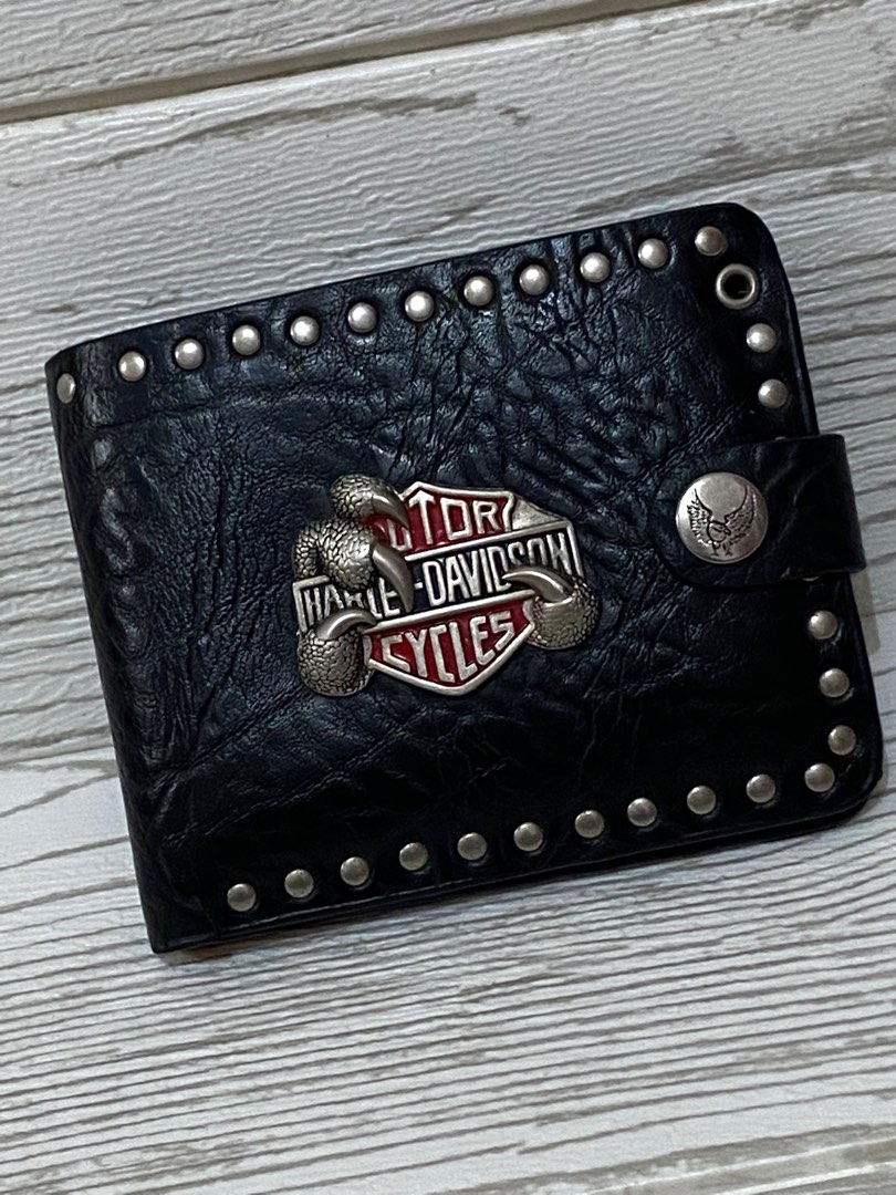 harley davidson wallet authentic, 10 x 13 cm ( terlipat ), kondisi 90% ...