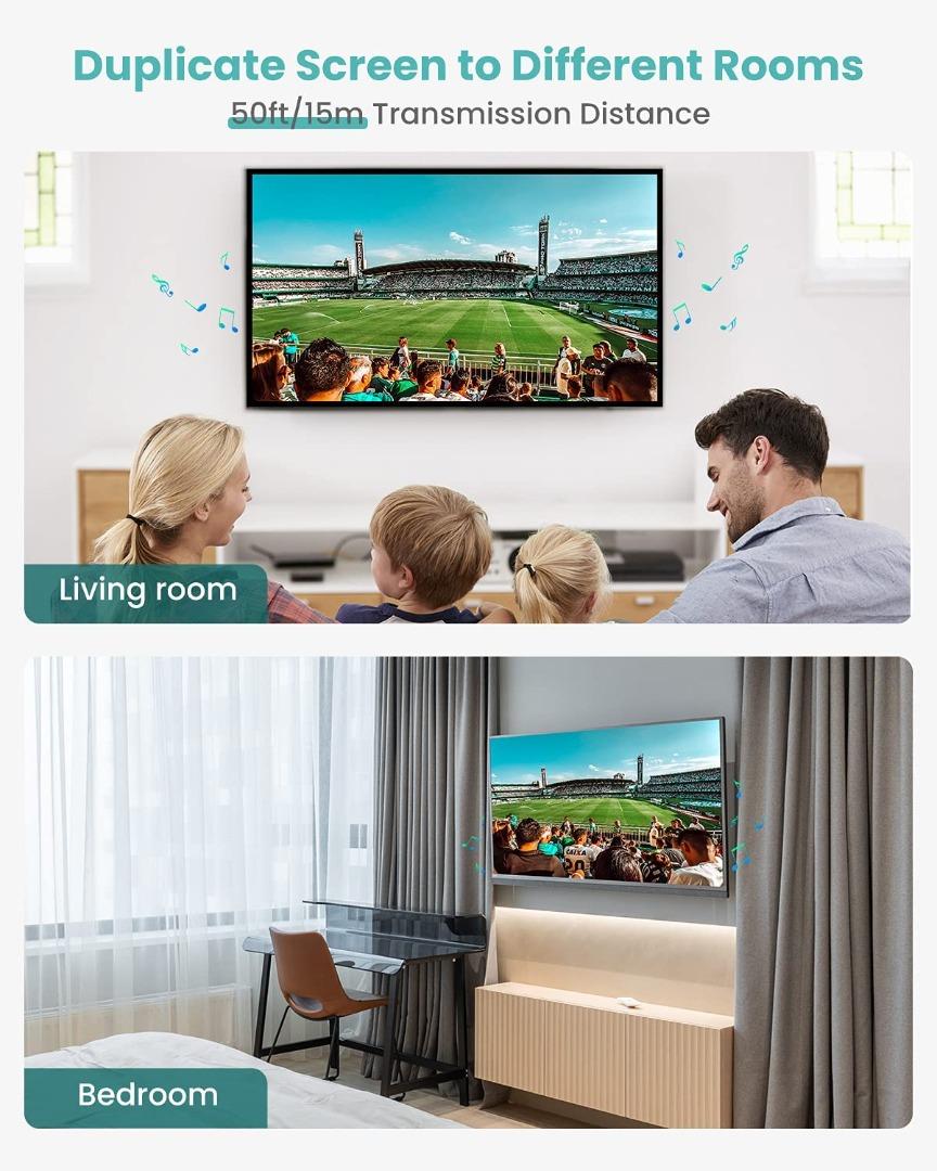 HDMI Splitter 1 in 2 out, TOPYIYI 2 Way HDMI Splitter 4K for Dual ...