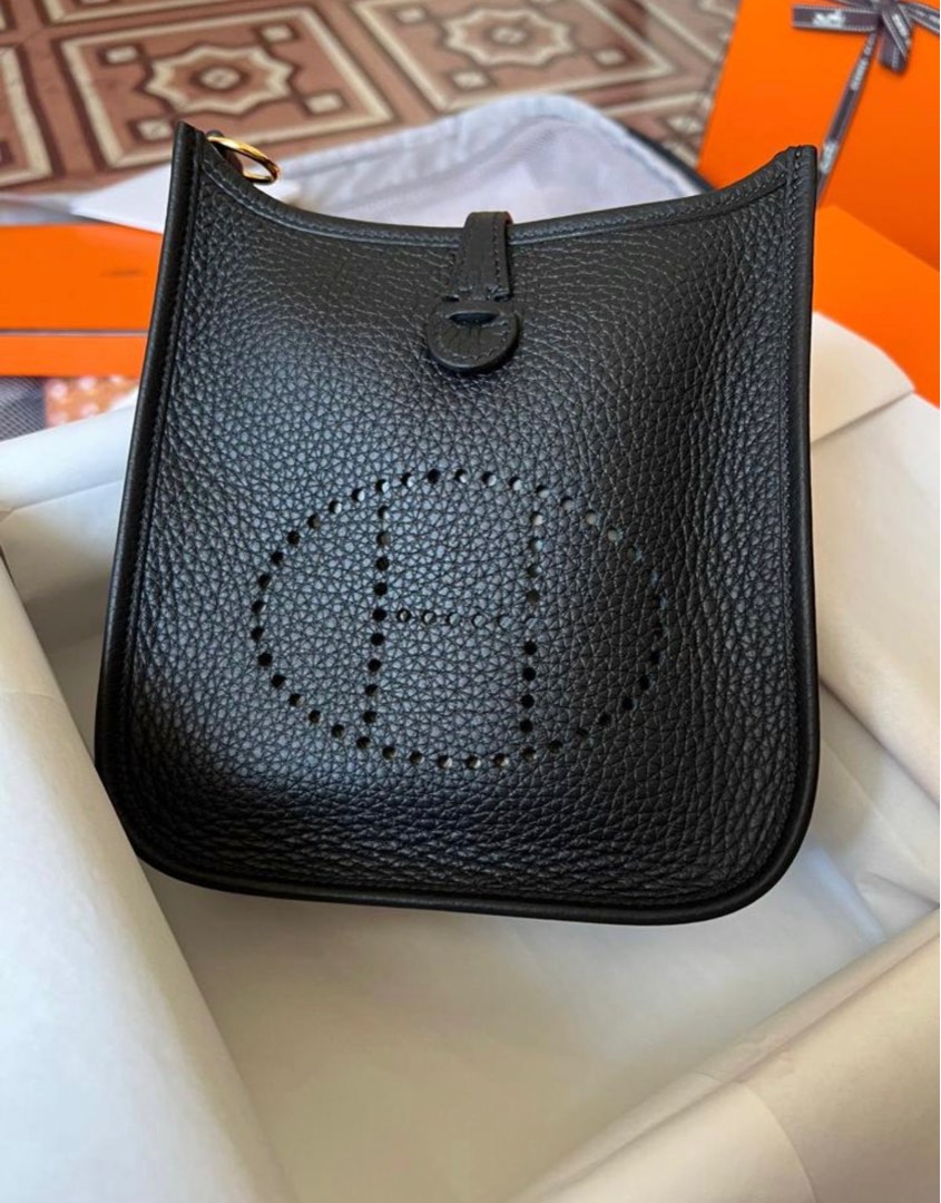 Hermes Mini Evelyn BLACK GHW, Women's Fashion, Bags & Wallets, Purses ...