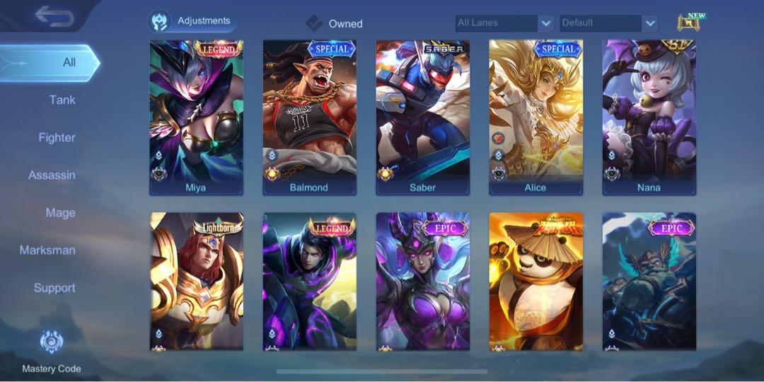 High Win Rate Mobile Legends Account 403 Skin 6+1 Legends, Video Gaming ...