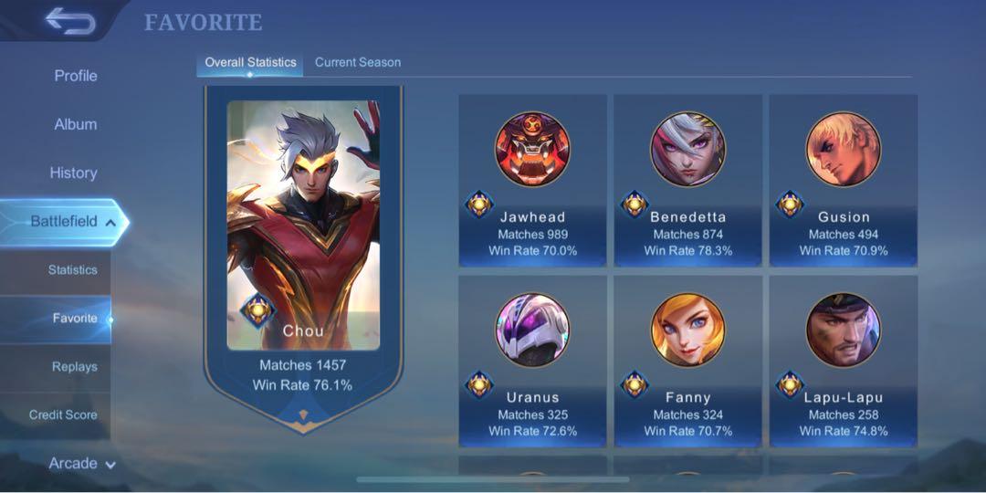 High Win Rate Mobile Legends Account 403 Skin 6+1 Legends, Video Gaming ...