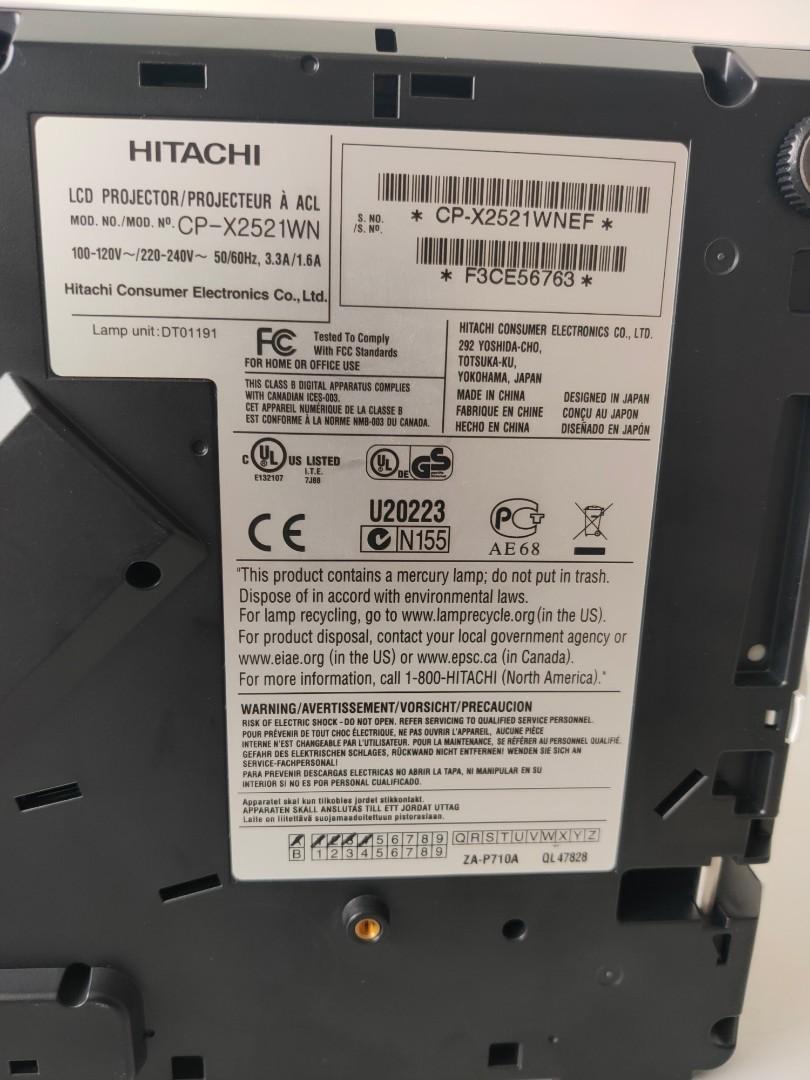 Hitachi CP-X2521WN LCD Projector For Sale @ 150 each, TV & Home ...