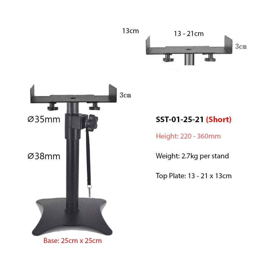 [iDS] Pair of Adjustable Table Speaker Stand Projector Stand Suitable ...