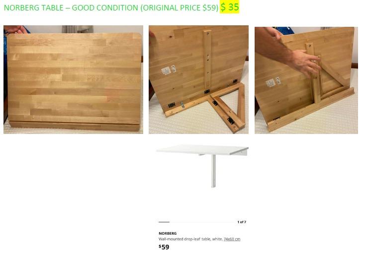 IKEA wall mounted table - Norberg, Furniture & Home Living, Furniture ...